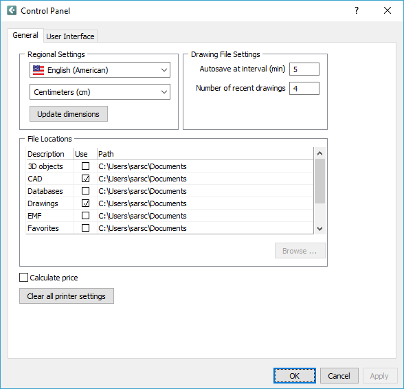 About the Control Panel